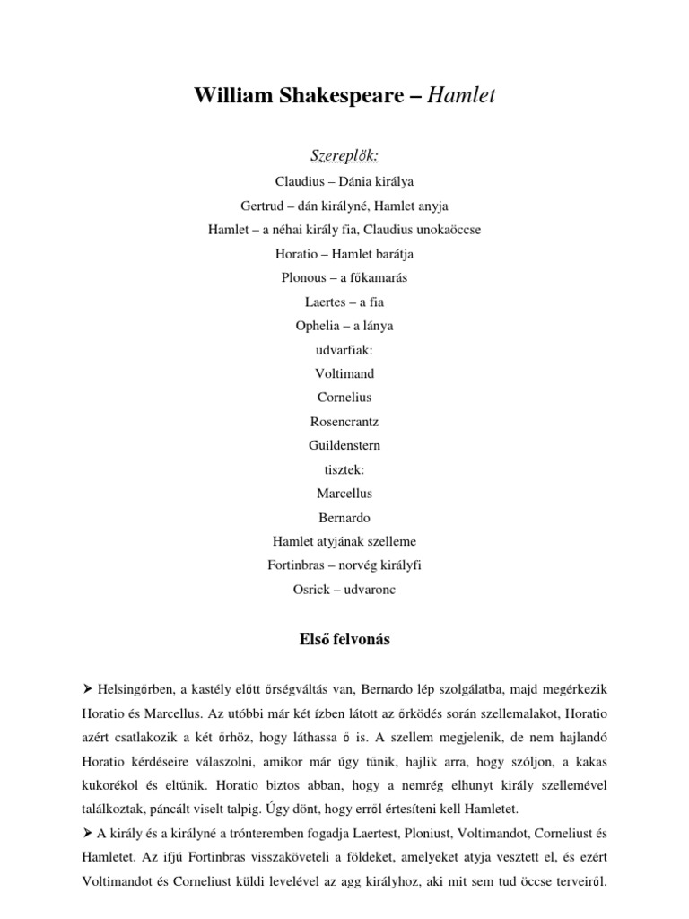 William Shakespeare - Hamlet | PDF