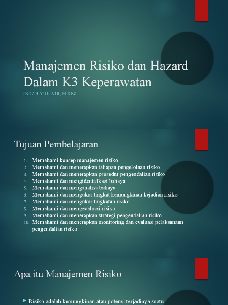 6 Manajemen Risiko dan Hazard Dalam K3 Keperawatan.pptx | PDF