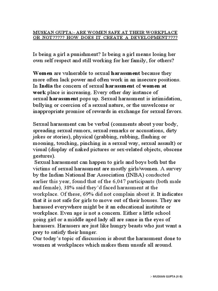 Muskan Gupta Debate Download Free Pdf Sexual Harassment Applied Ethics 