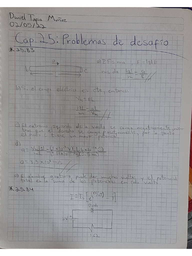 Problemas Desafío Cap. 25 Sears Zemansky | PDF