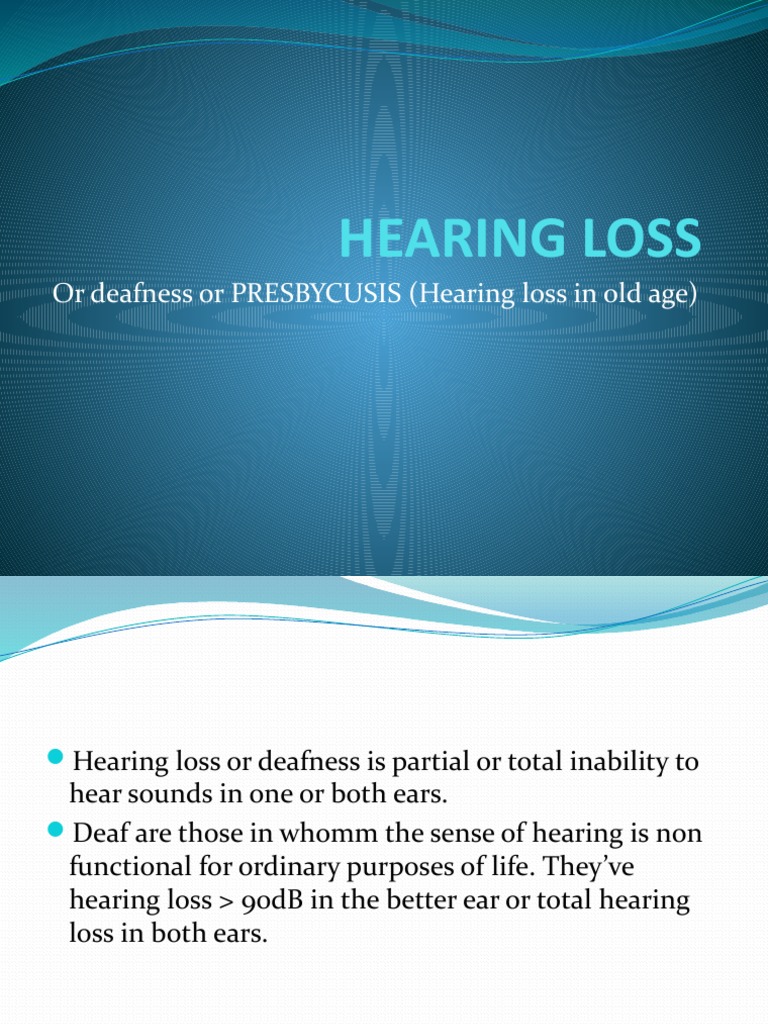 Hearing Loss | PDF | Hearing Loss | Ear