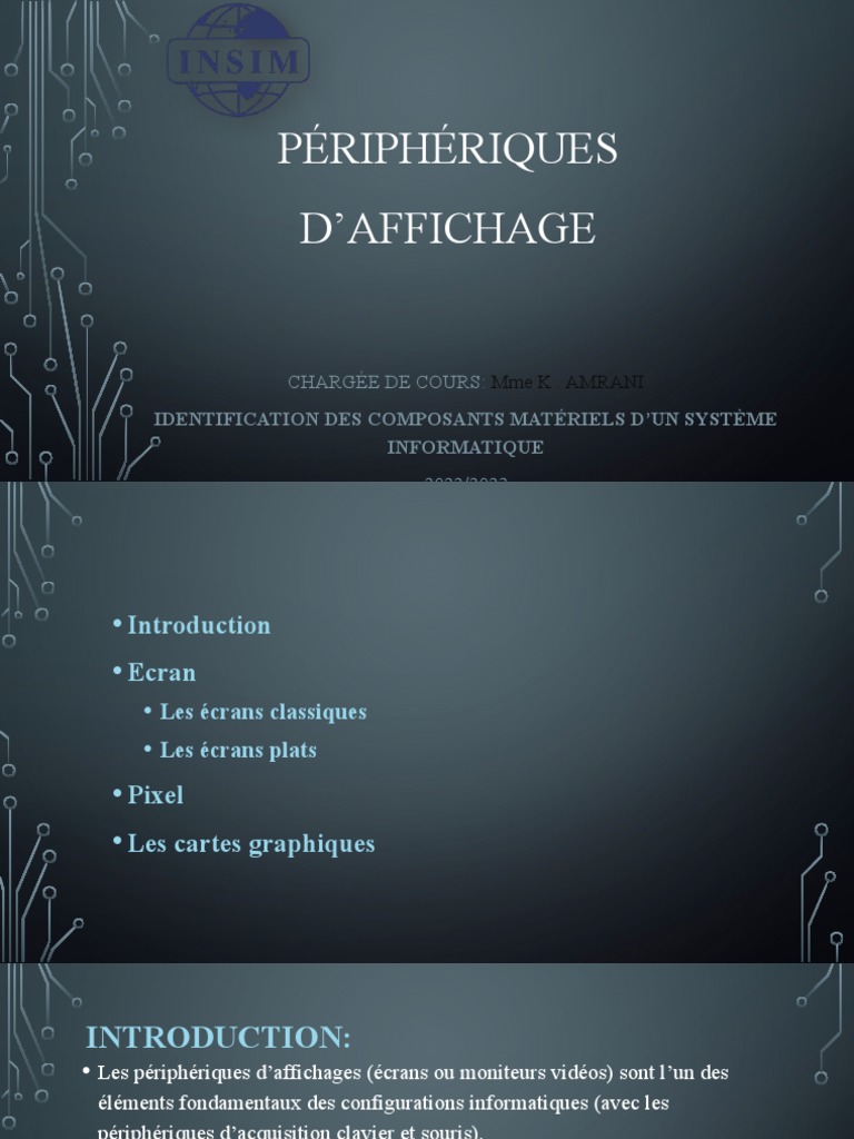 Chapitre 8 - Périphériques D'affichage | PDF | Écran à cristaux liquides | Écran d'ordinateur