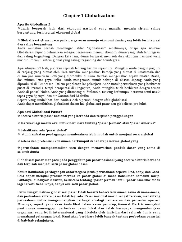 Chapter 1 Globalization | PDF
