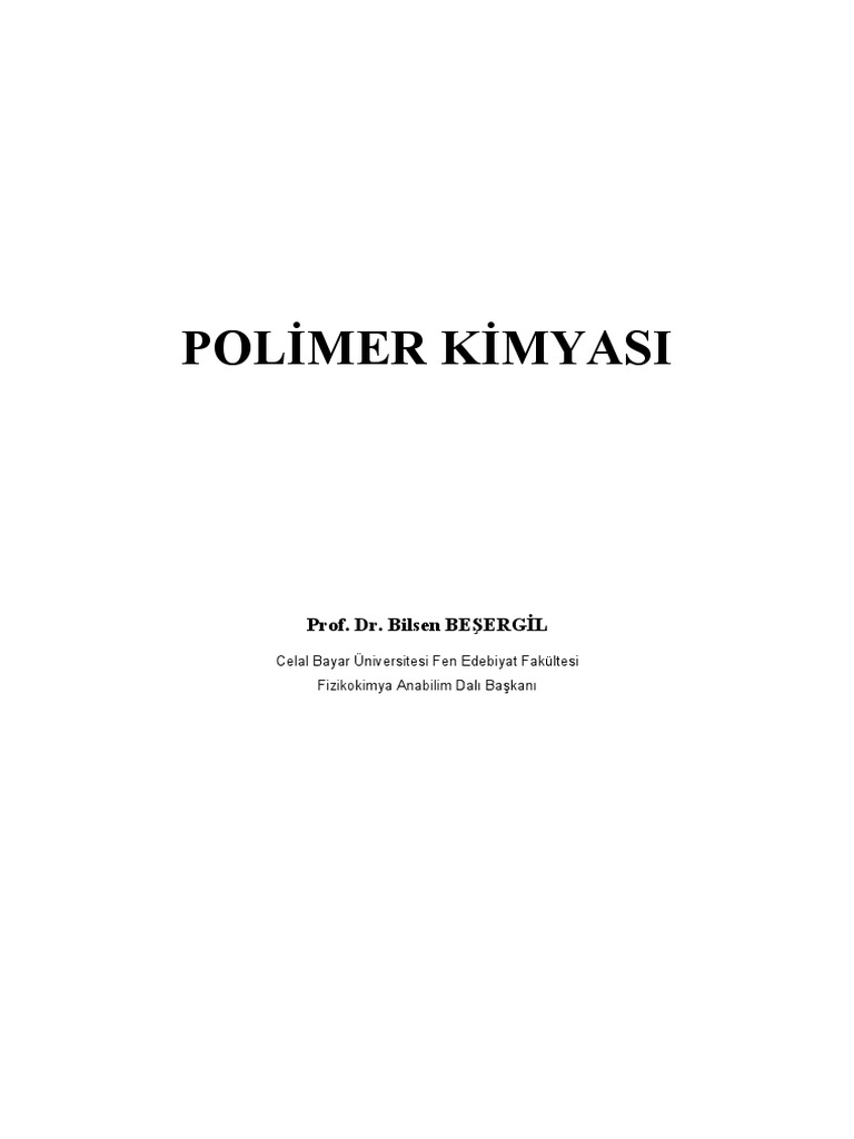 Polimer Kimyasi PDF | PDF