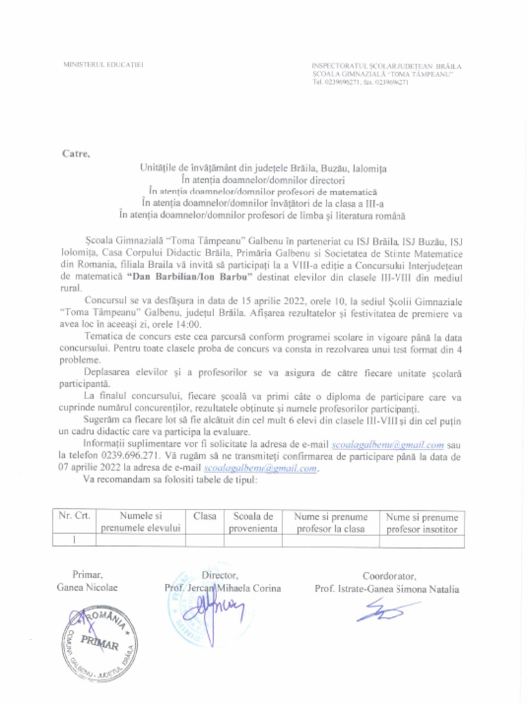Invitatie Concurs Dan Barbilian 2022 PDF | PDF