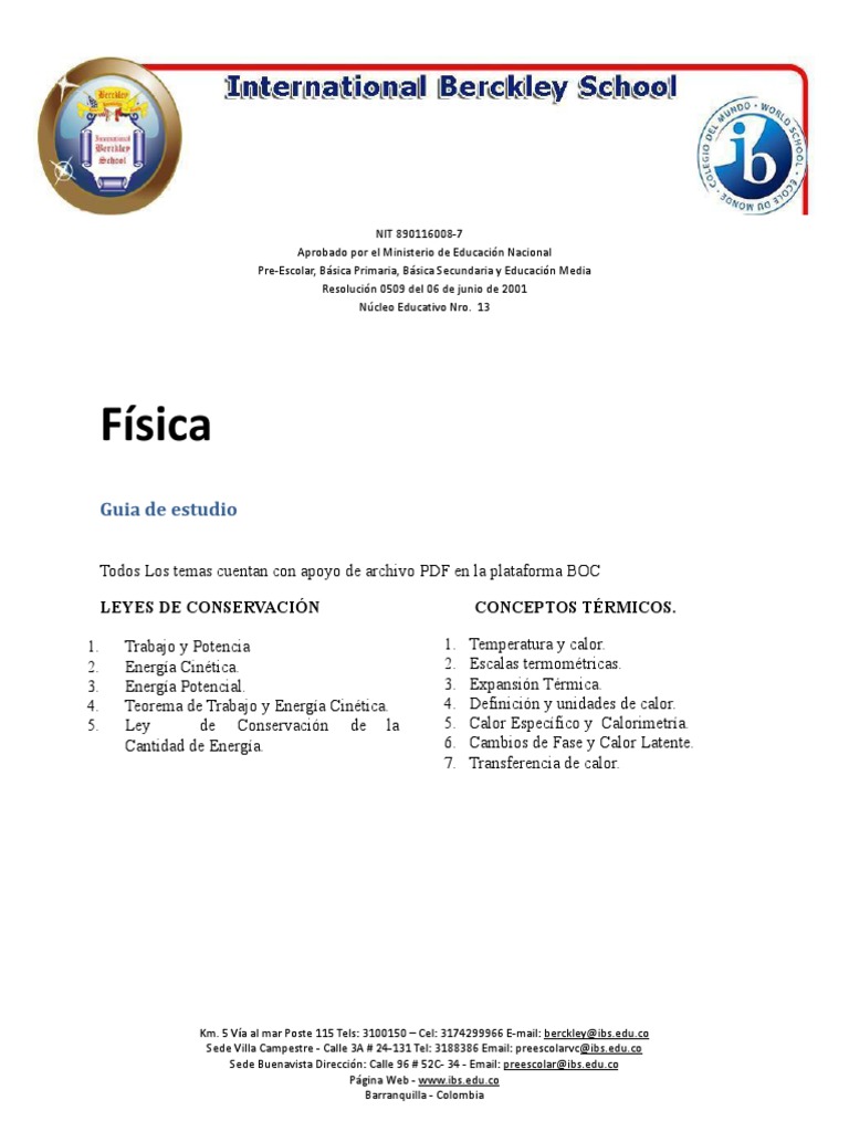 Physics 10TH Study Guide 2ND Marking Period | PDF | Expansión térmica ...