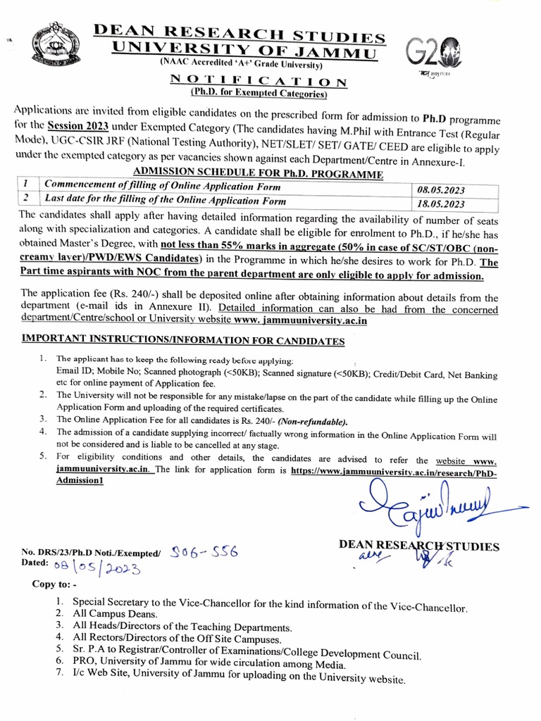 PH.D Exempted Category 2023 - 0 | PDF | Doctor Of Philosophy | Geography PH.D Exempted Category 2023 - 0 | PDF | Doctor Of Philosophy | Geography