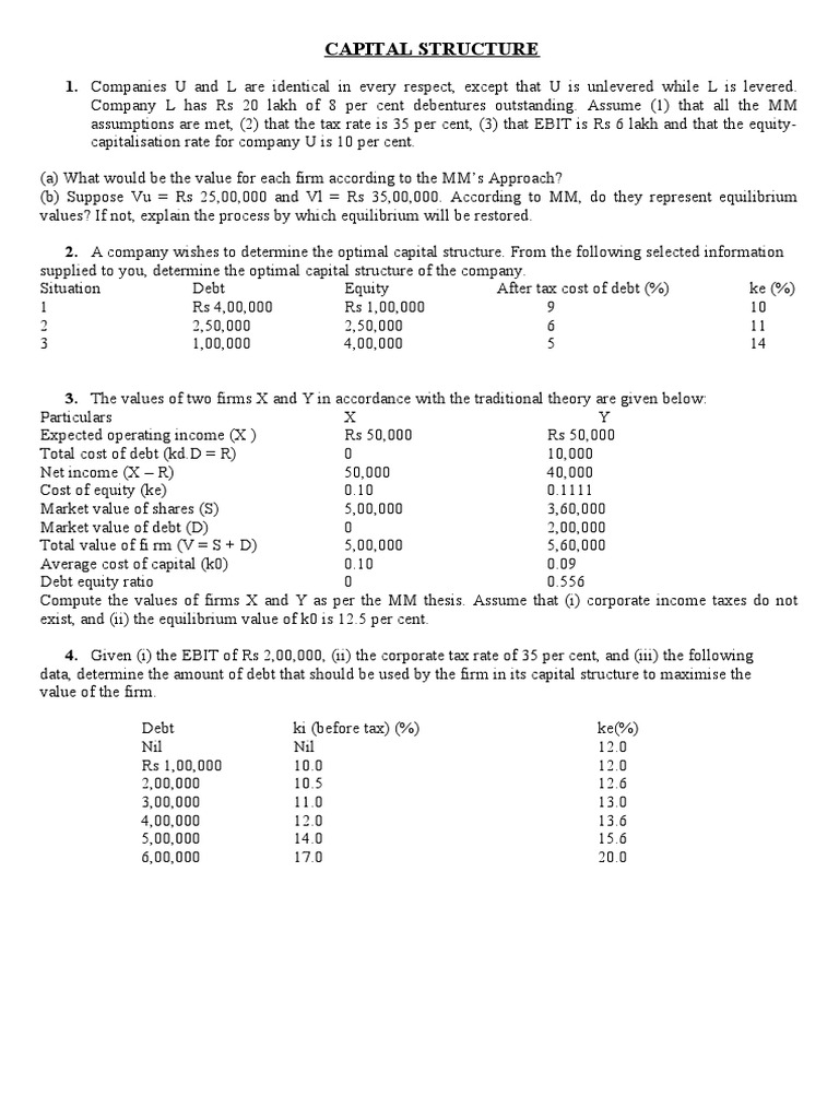 Capital Structure ZX8LJ0G23i | PDF | Capital Structure | Cost Of Capital