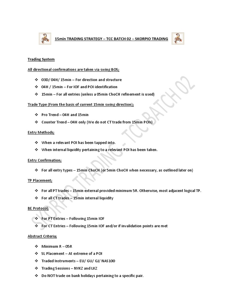 15min Strategy and Checklist - TCC Batch 02 (2) | PDF