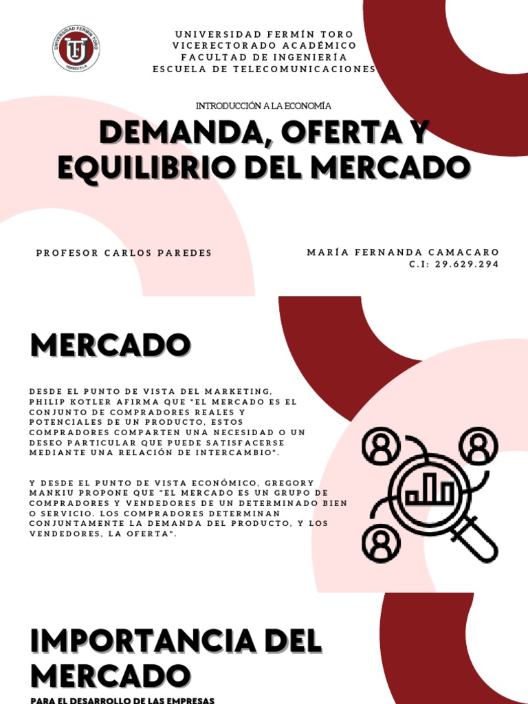 Demanda, Oferta y Equilibrio de Mercado Maria Camacaro PDF | PDF ...