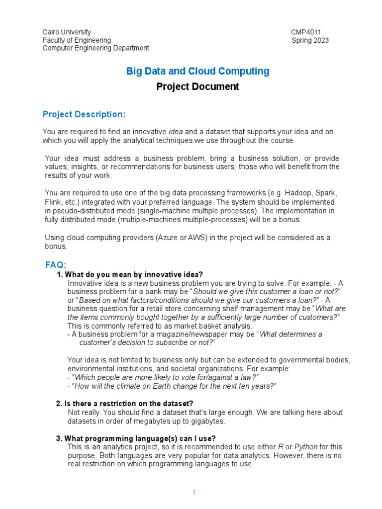 BD Project Document | PDF