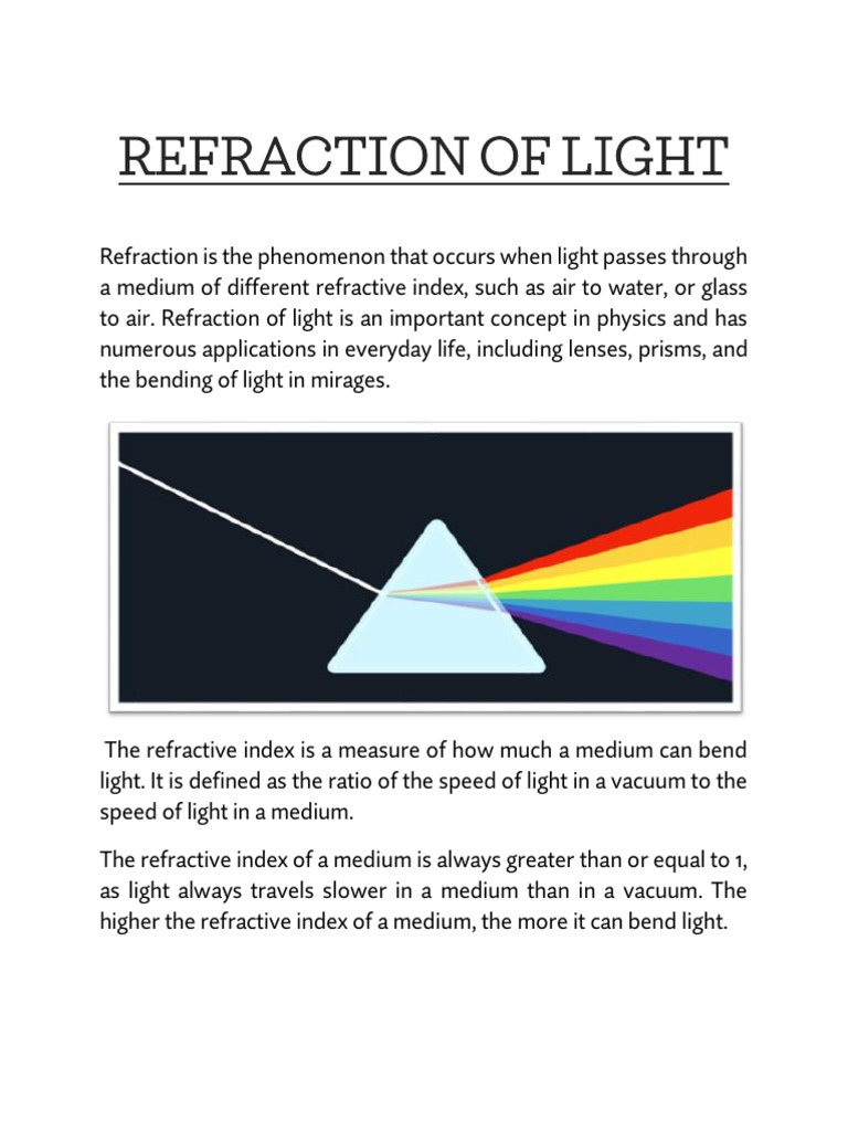 Refraction 1 | Download Free PDF | Refraction | Refractive Index