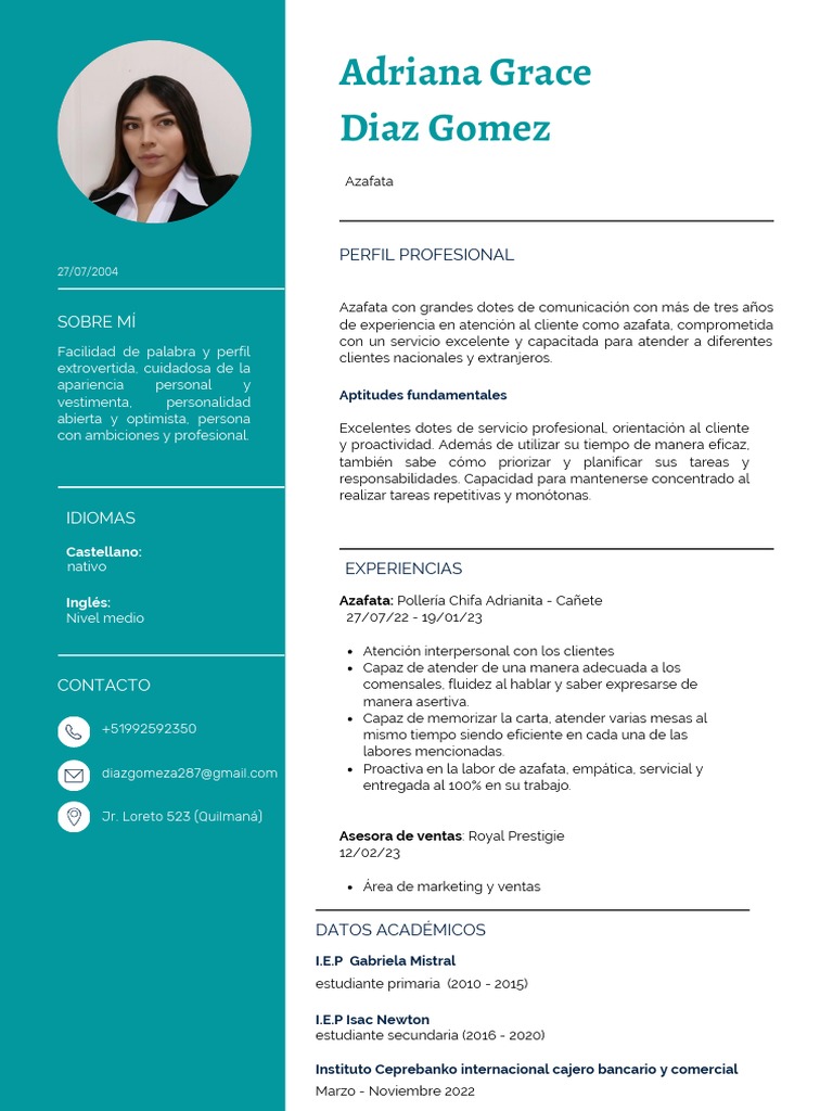 Currículum Corporativo Minimalista Azul Marino PDF | PDF