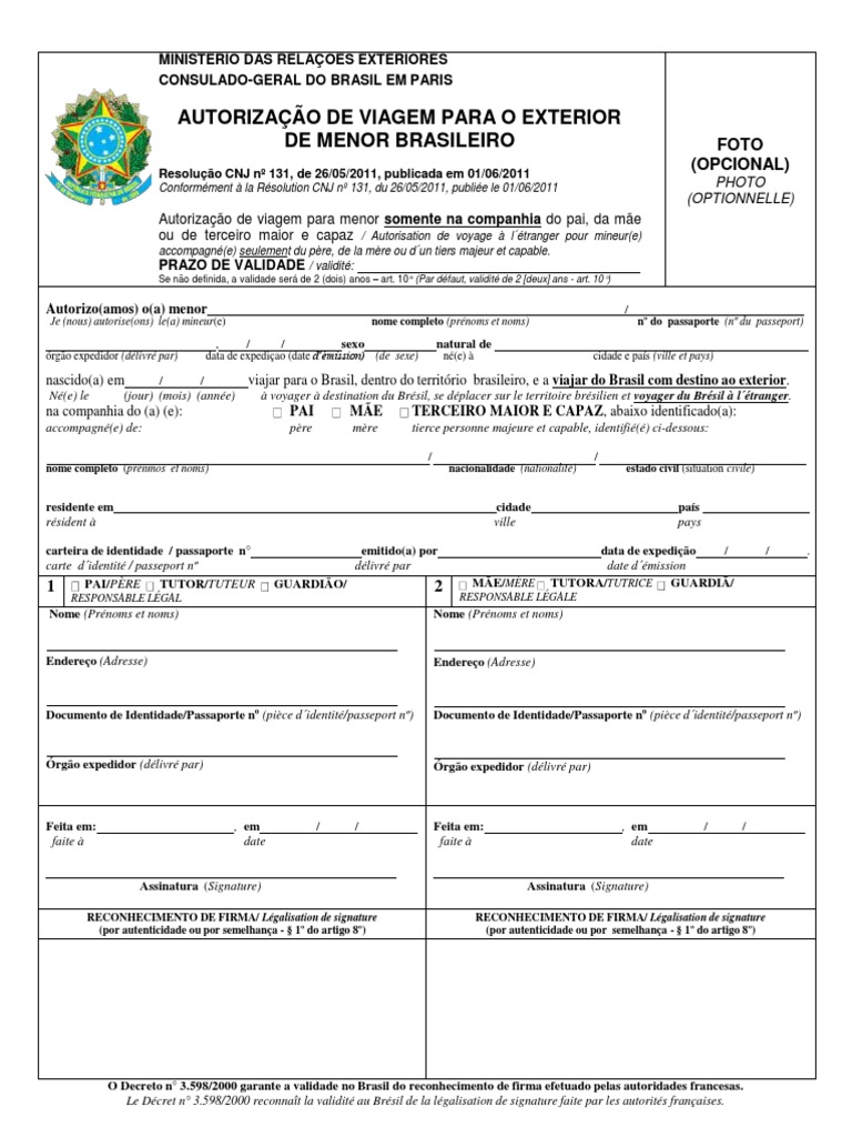 França - Autorização de Viagem para Menores | PDF | Gouvernement et ... França - Autorização de Viagem para Menores | PDF | Gouvernement et ...