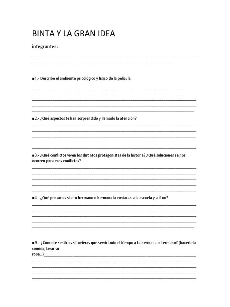 Binta y La Gran Idea | PDF