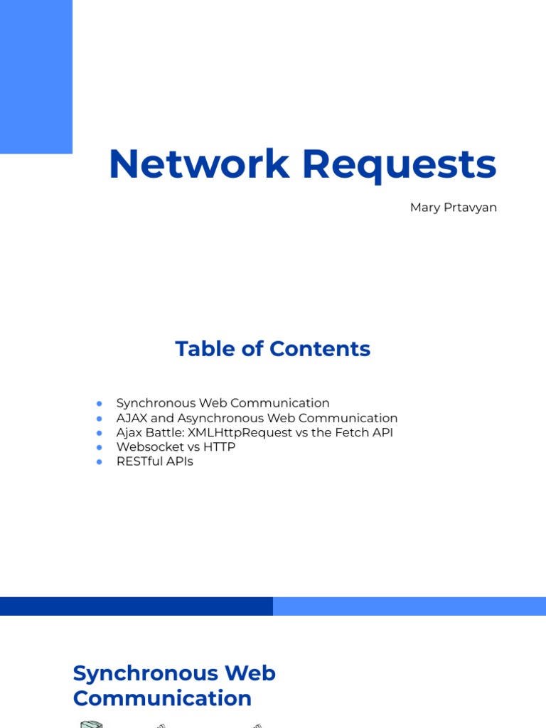 Network Requests Pdf Ajax Programming World Wide Web