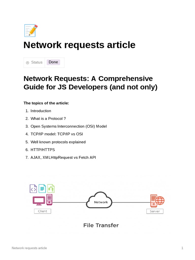 Network Requests Js Pdf Osi Model Computer Network