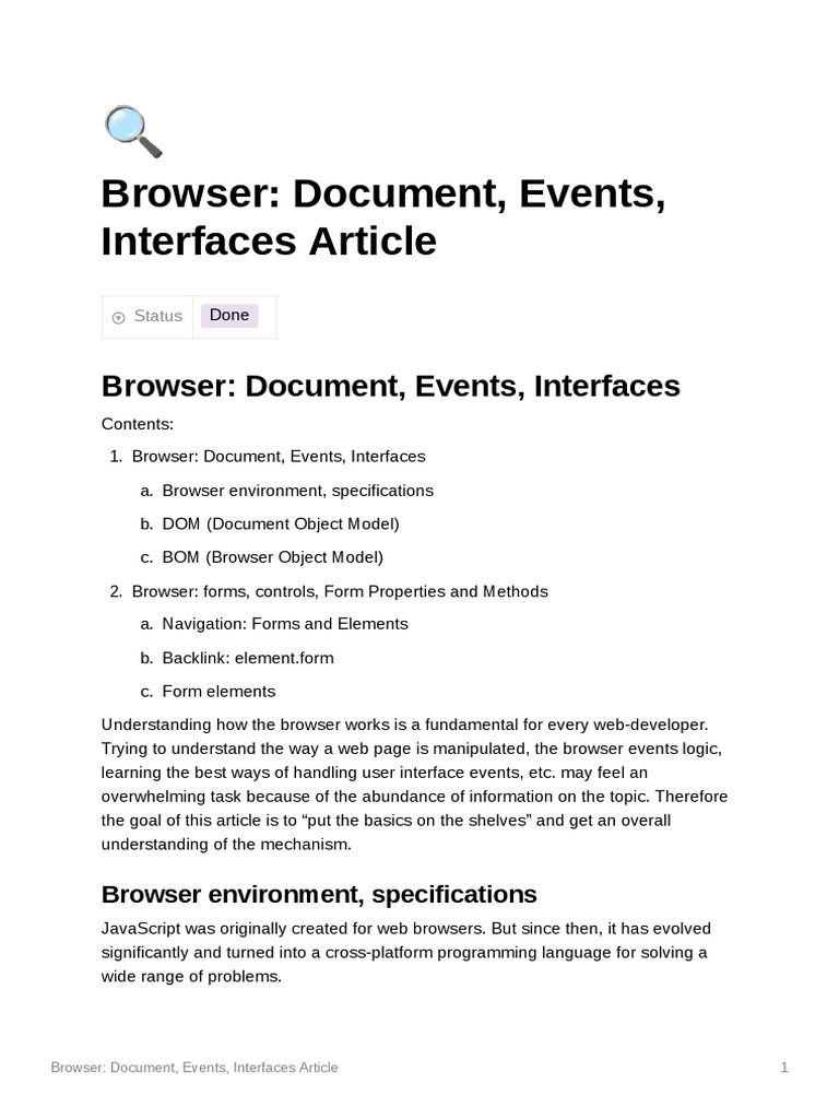 Browser: Document, Events, Interfaces | PDF | Document Object Model ... Browser: Document, Events, Interfaces | PDF | Document Object Model ...