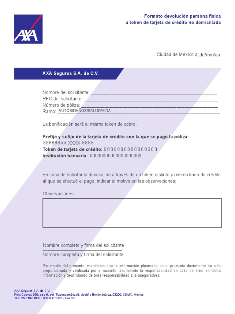 Formato Dev Tarj Credito No Domiciliada | PDF | Finanzas y dinero