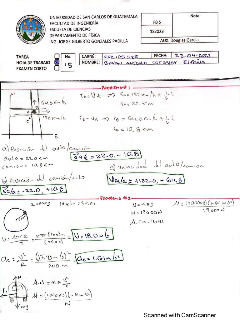 Hojas de Trabajo Fisica Basica Usac | PDF