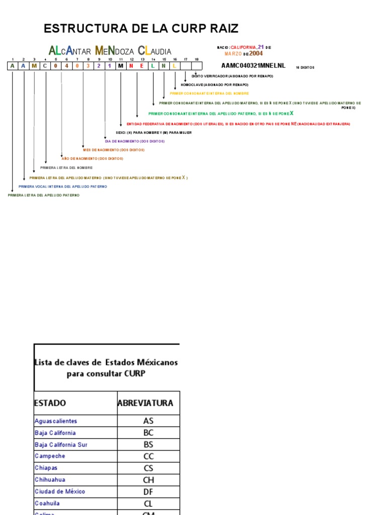 Estructura de La Curp | PDF | México