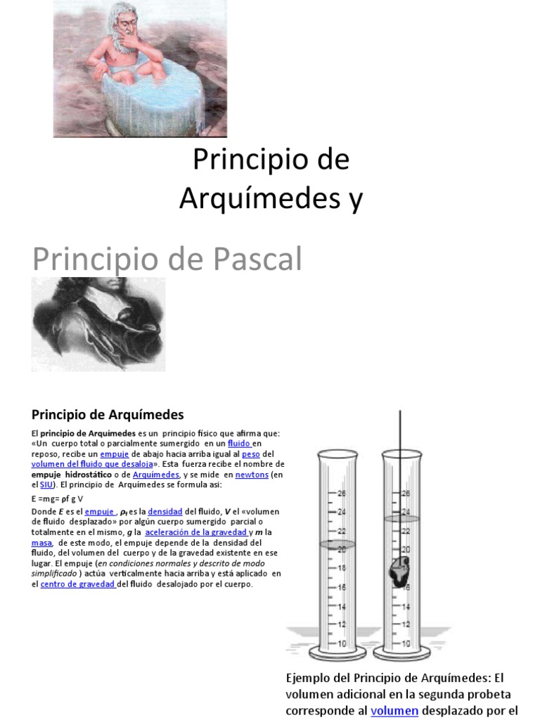 Los principios de Arquímedes y Pascal: explicaciones y aplicaciones de estas leyes fundamentales ...