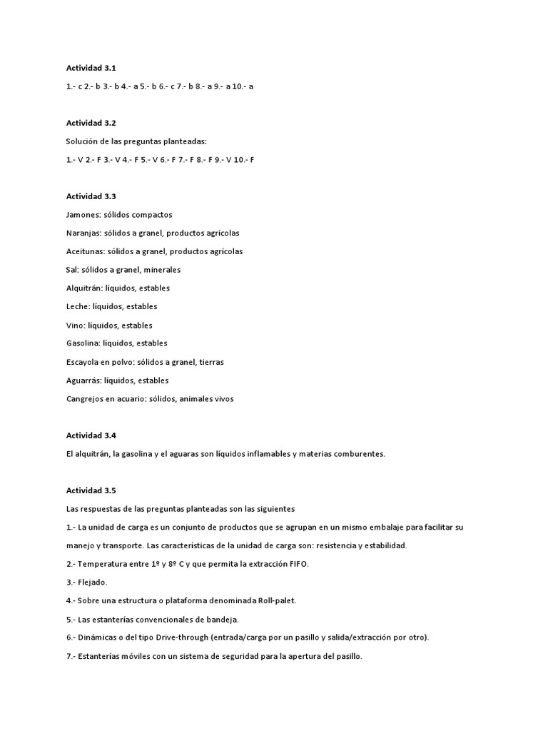Actividades de logística Tema 3 | PDF
