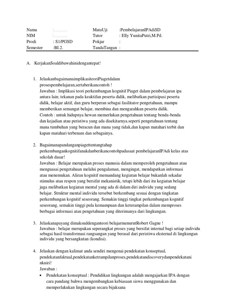 Quis 1 - Pembelajar IPA BI.2 | PDF