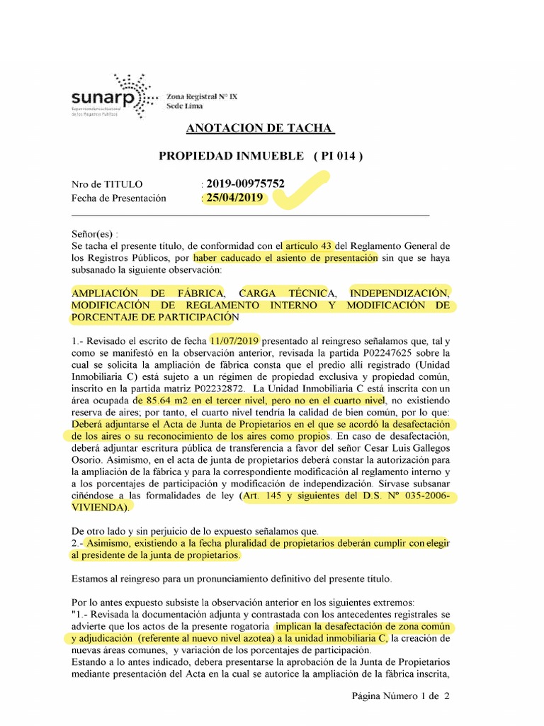 6.anotacion de Tacha Aires de Propiedad | PDF