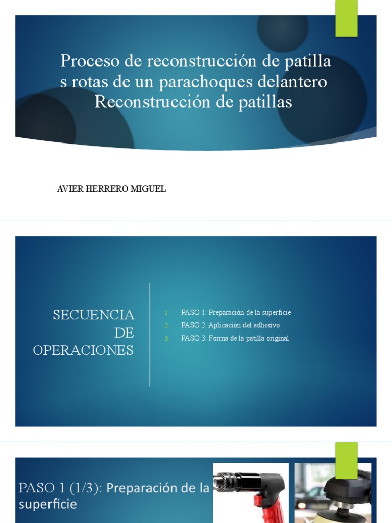 Reconstrucción de Patillas de Parachoques | PDF | Perforar | Procesos ...