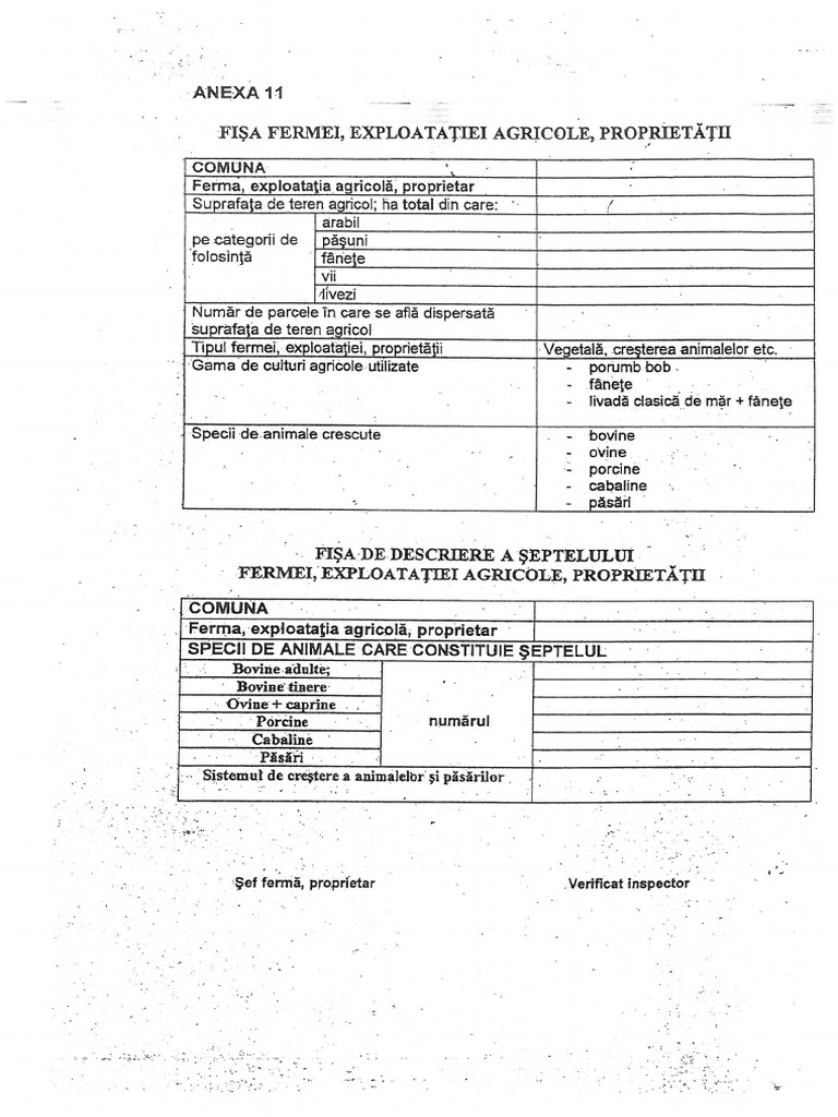 Fisa Fermei | PDF
