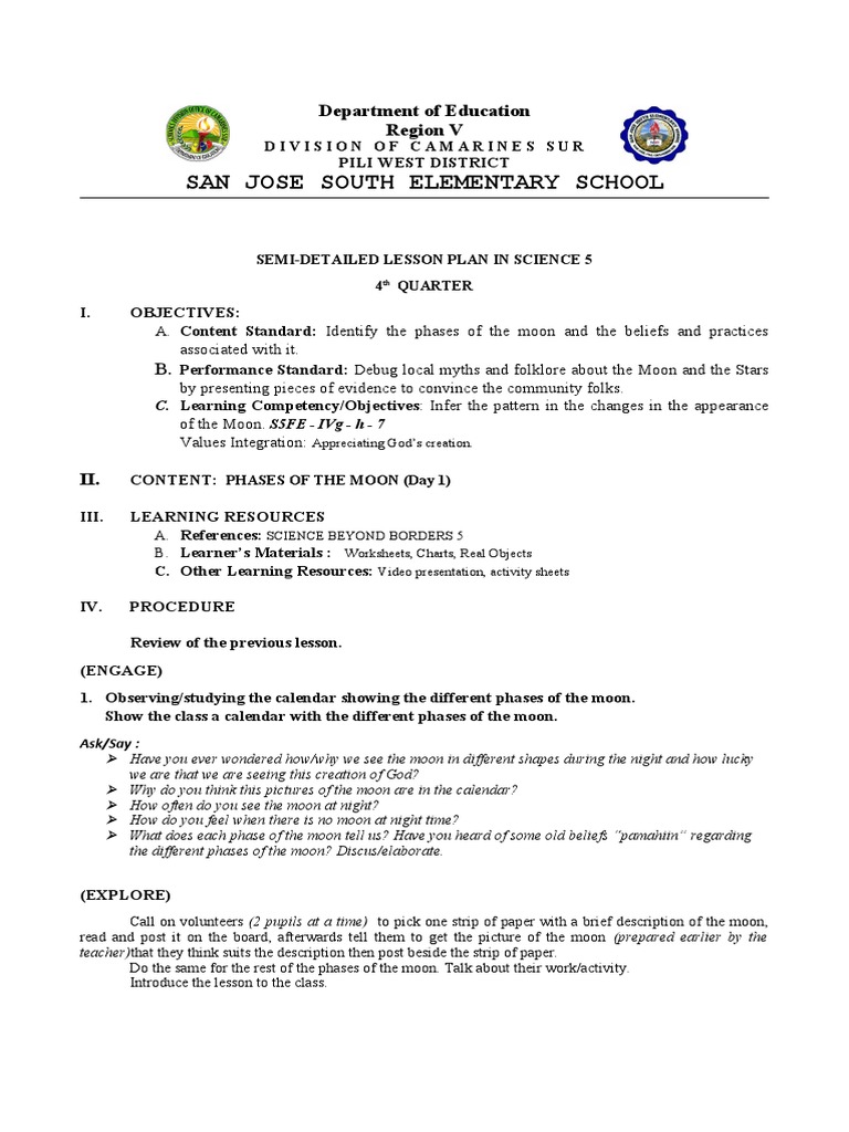 LP - COT - PHASES OF THE MOON - Shai | PDF | Moon | Astronomy
