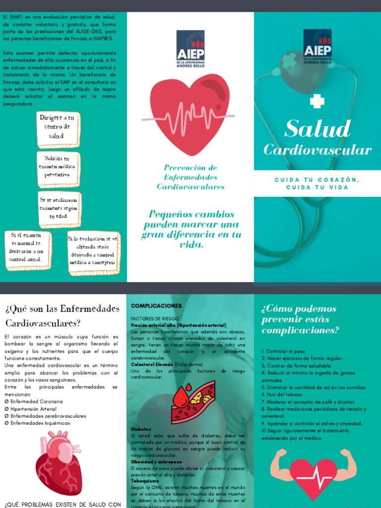 Folleto Triptico Salud Cardiovascular PDF | PDF | Diabetes | Hipertensión