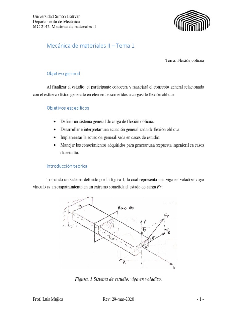 Flexión Oblicua en Vigas: Análisis y Cálculo | PDF | Viga (Estructura ...
