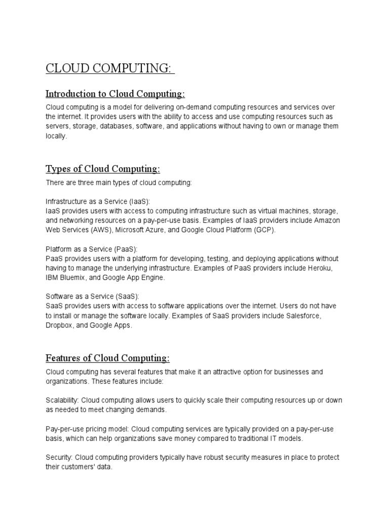 Cloud Computing | PDF