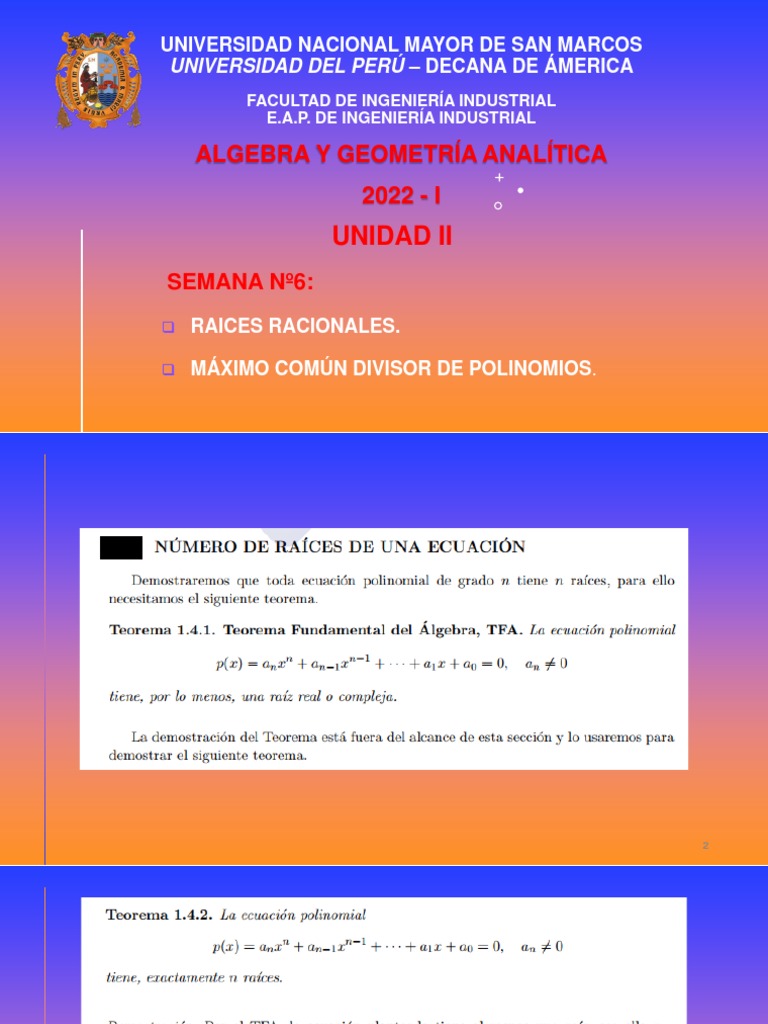 RAICES RACIONALES Sem6 PDF | PDF | Objetos matemáticos | Matemática ...