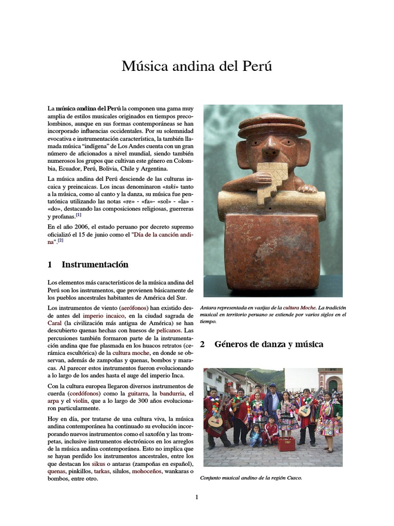 Música Andina del Perú: Tradición y Evolución | PDF | Perú | Imperio Inca