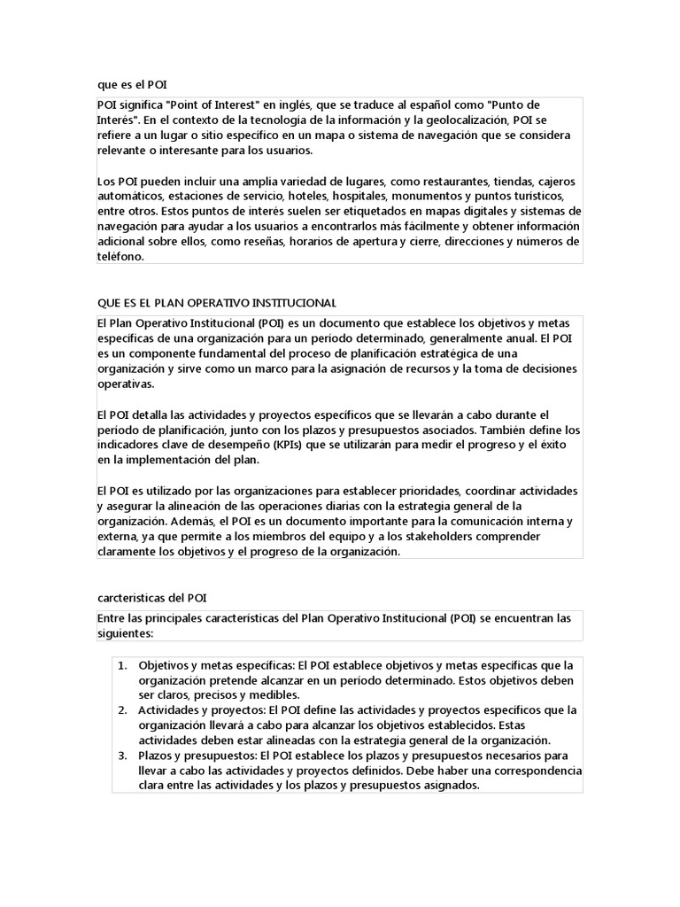 El Poi | PDF | Planificación | Presupuesto