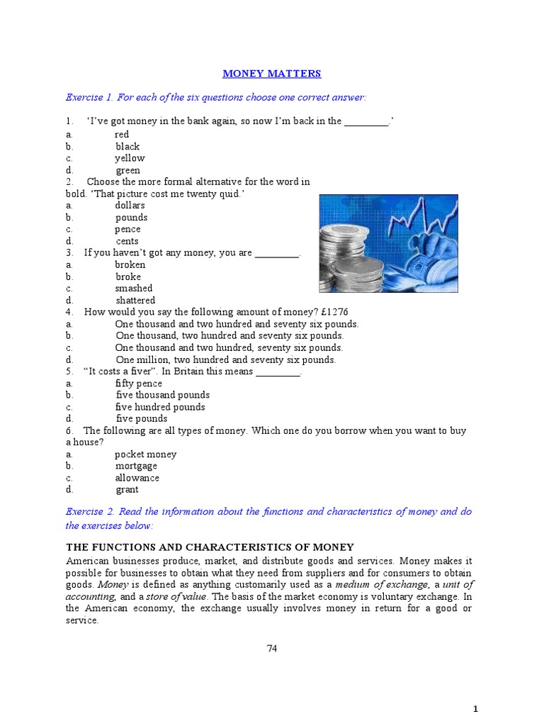 Unit Money Matters | PDF | Cost Of Living | Money