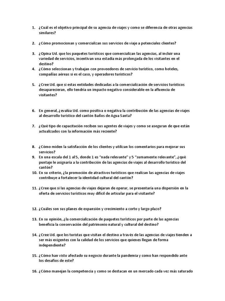 Preguntas Encuesta Agencias Grupal CSRC | PDF