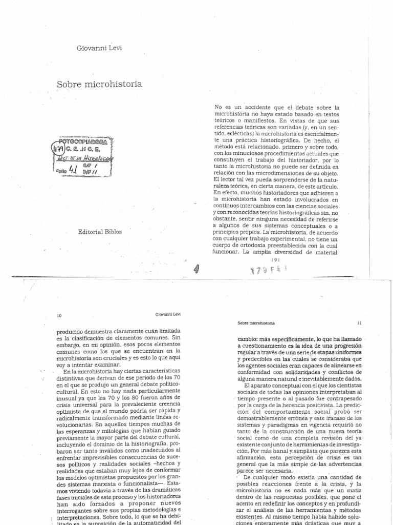 Levi - Sobre Microhistoria PDF | PDF Levi - Sobre Microhistoria PDF | PDF
