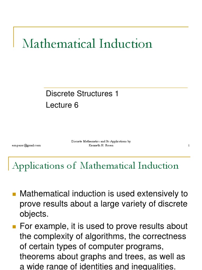 Mathematical Induction PDF | PDF | Mathematical Proof | Discrete Mathematics