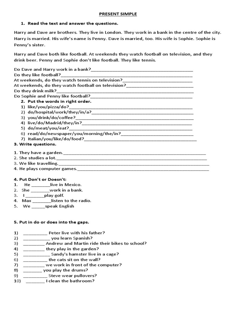 Present Simple PDF | PDF