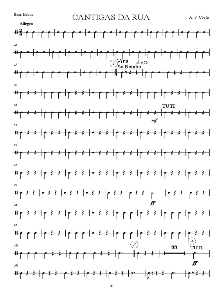 Cantigas Da Rua - Bass Drum PDF | PDF