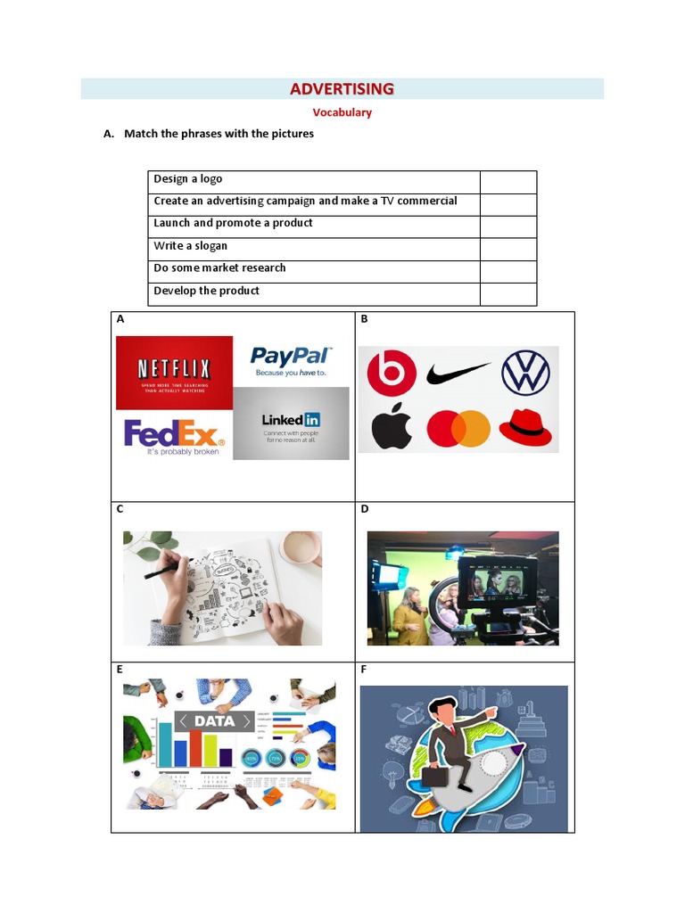 f37854 - ADVERTISING - Vocabulary | PDF | Advertising | Television ...