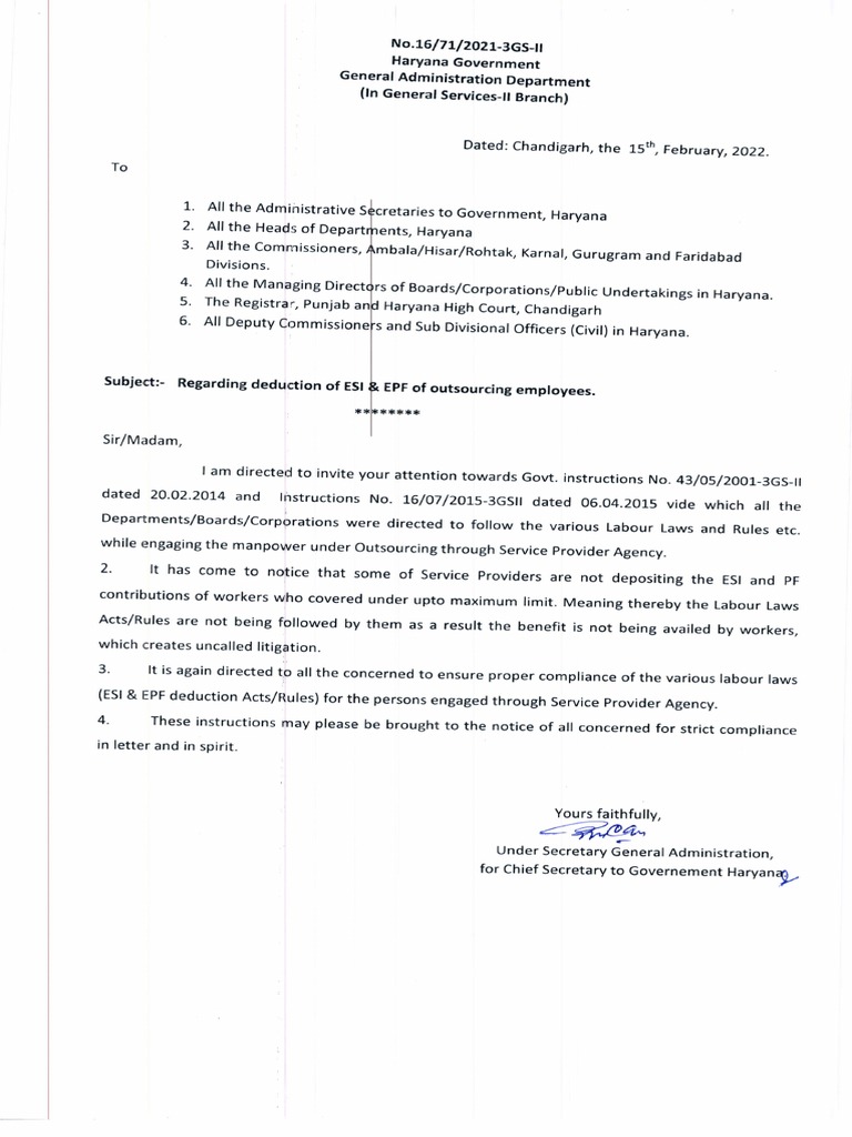 Esi & Epf | PDF | Labour Law | Industrial Relations