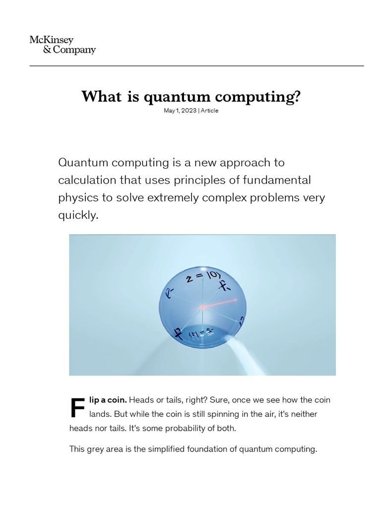 What Is Quantum Computing - McKinsey | PDF | Quantum Computing | Computing