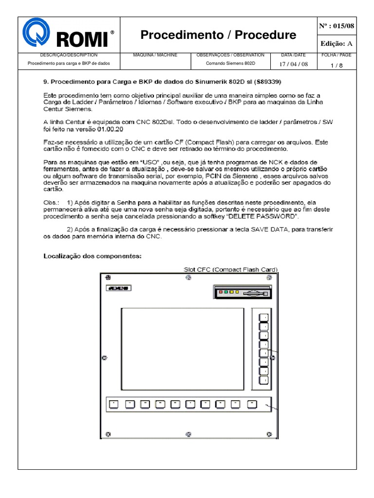 015-08_Procedimento_para_carga_e_BKP_de_dados_Siemens_802D | PDF