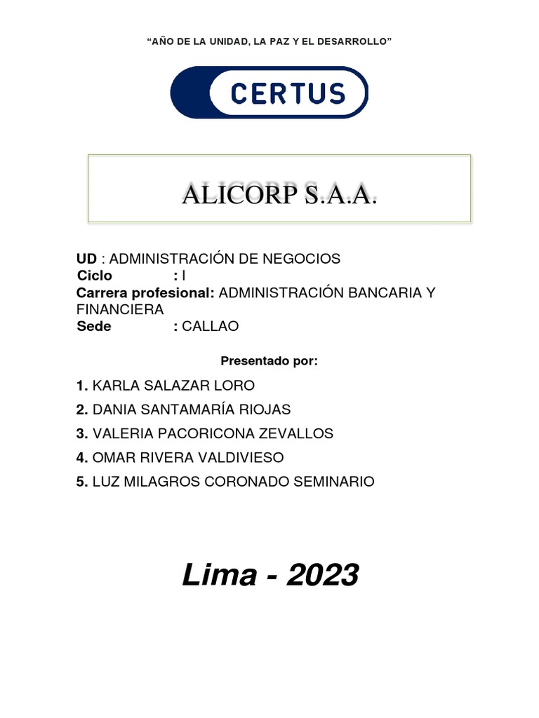 ALICORP | PDF | Business | Economias