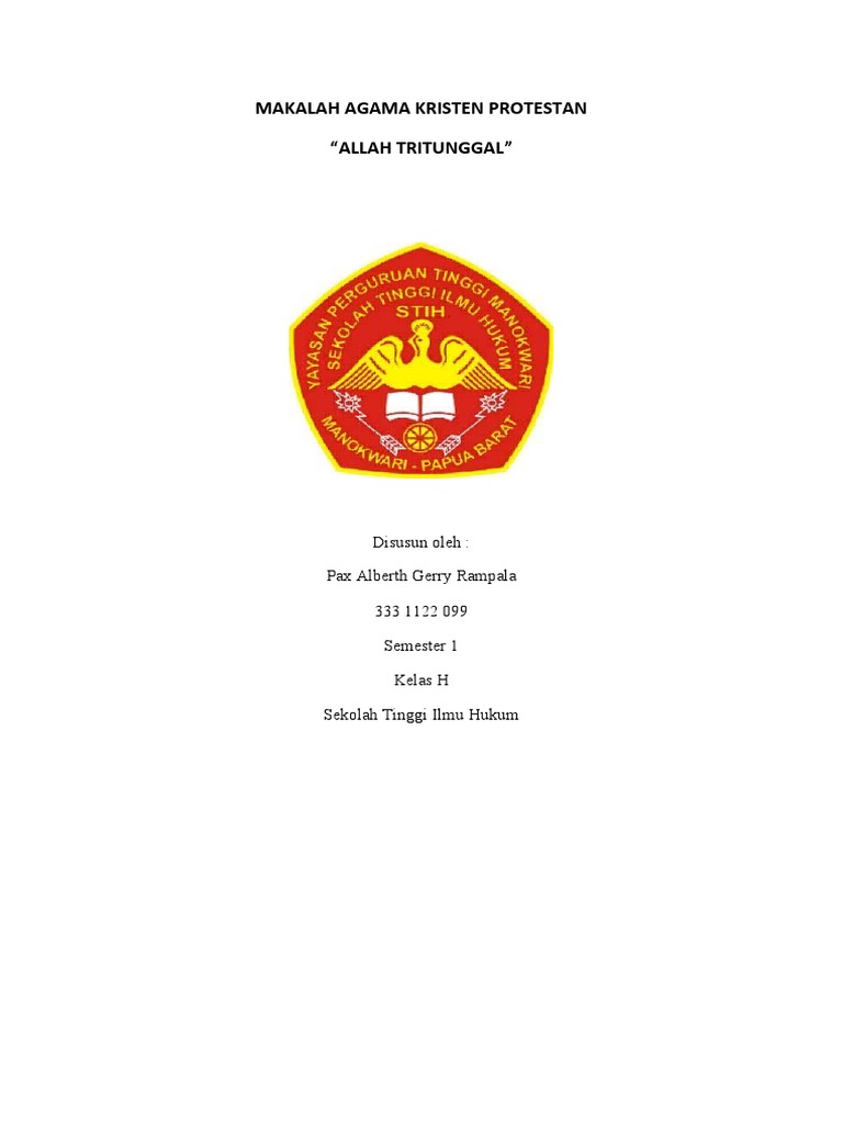 MAKALAH Agama Kristen STIH | PDF